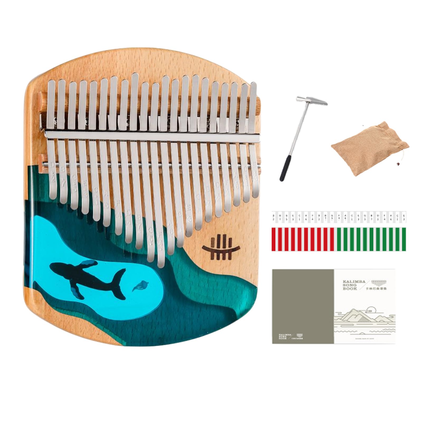 Amazon.com: Hluru Kalimba Thumb Piano (21-keys Resin Whale) : Musical ...