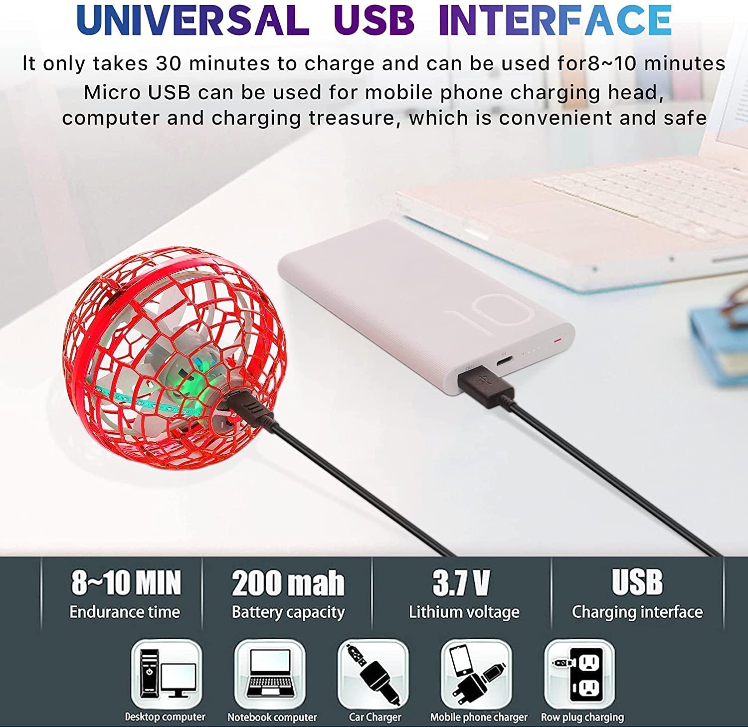 PITKLG Flying Ball Toys 2022 Upgraded Hand Controlled Flying Orb Magic ...