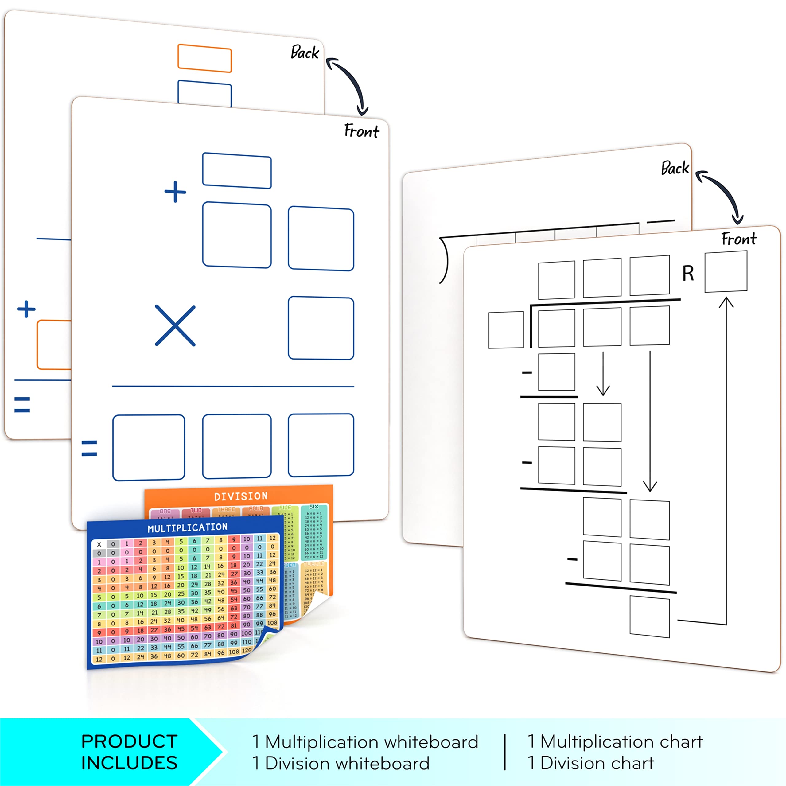 Snapklik.com : Dry Erase Multiplication & Division Board 9"x12" Double ...