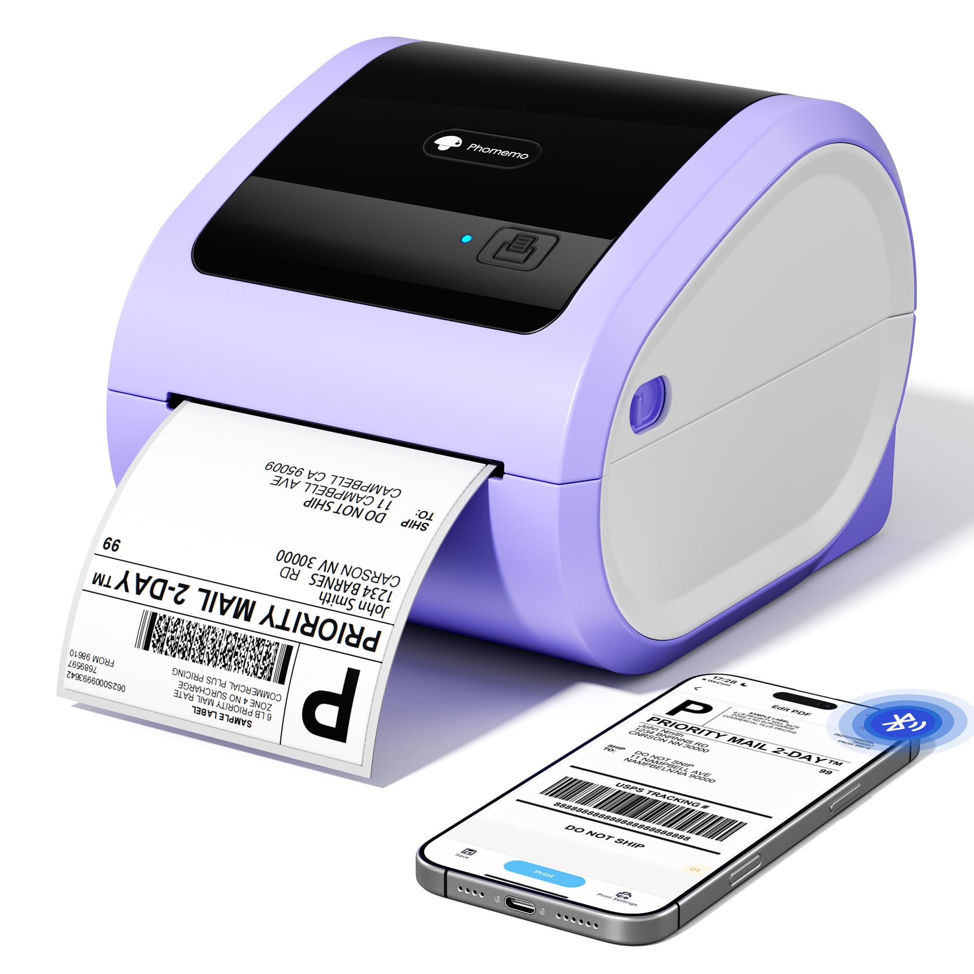 Shipping Label Printer Omezizy D520BT Bluetooth Thermal Label Printer ...