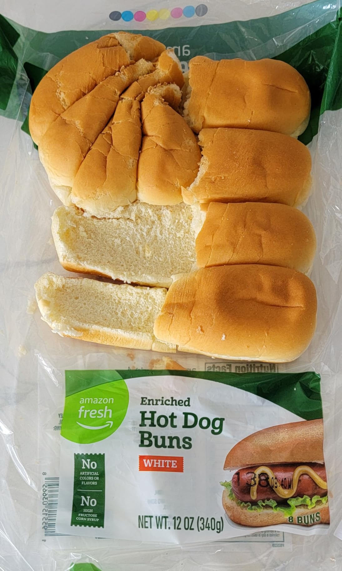 Amazon.com: Amazon Grocery, White Enriched Hot Dog Buns, 12 Oz, 8 Ct ...