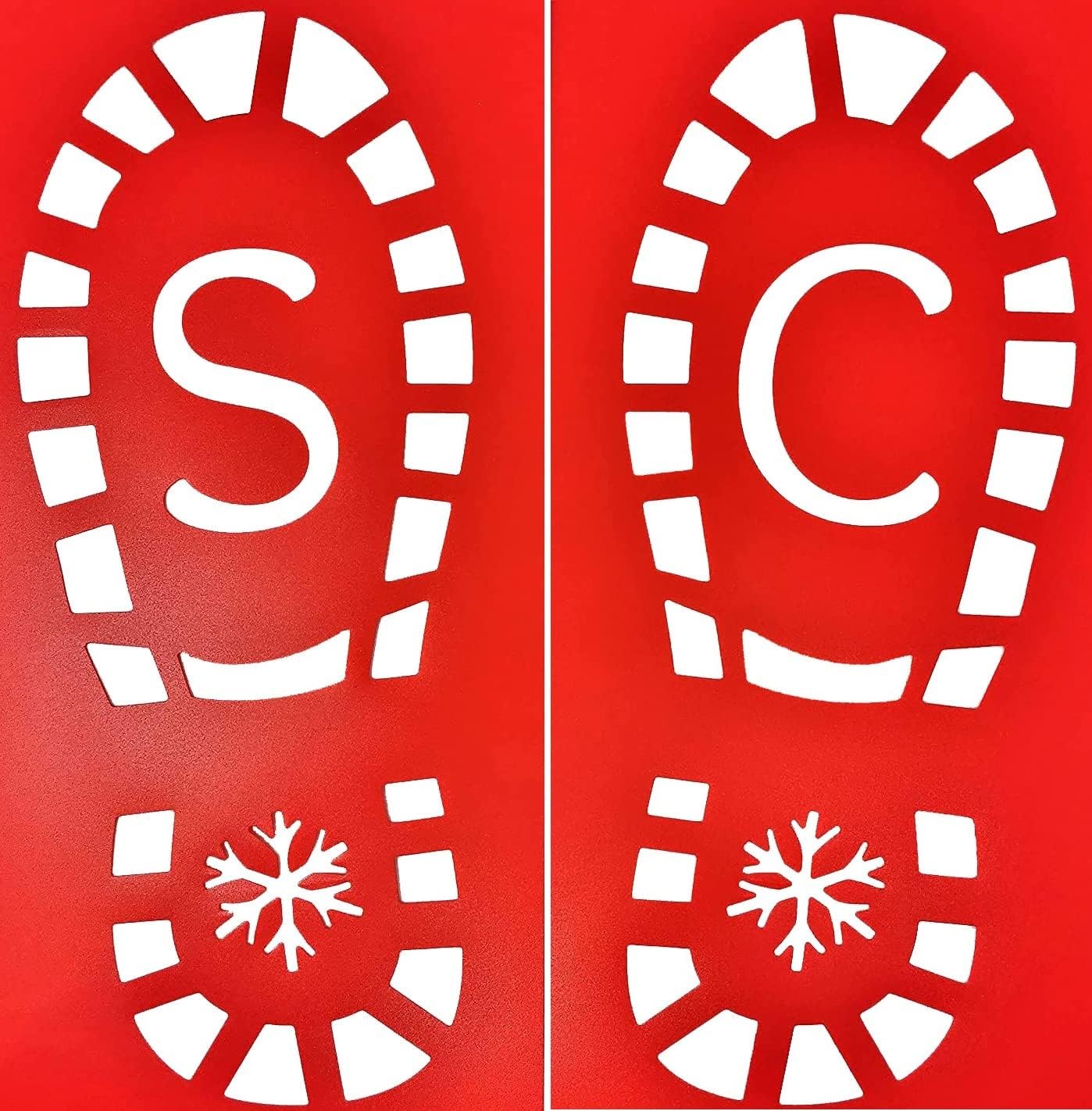Santa Claus Footprint Stencils - Father Christmas Boots Stencil ...