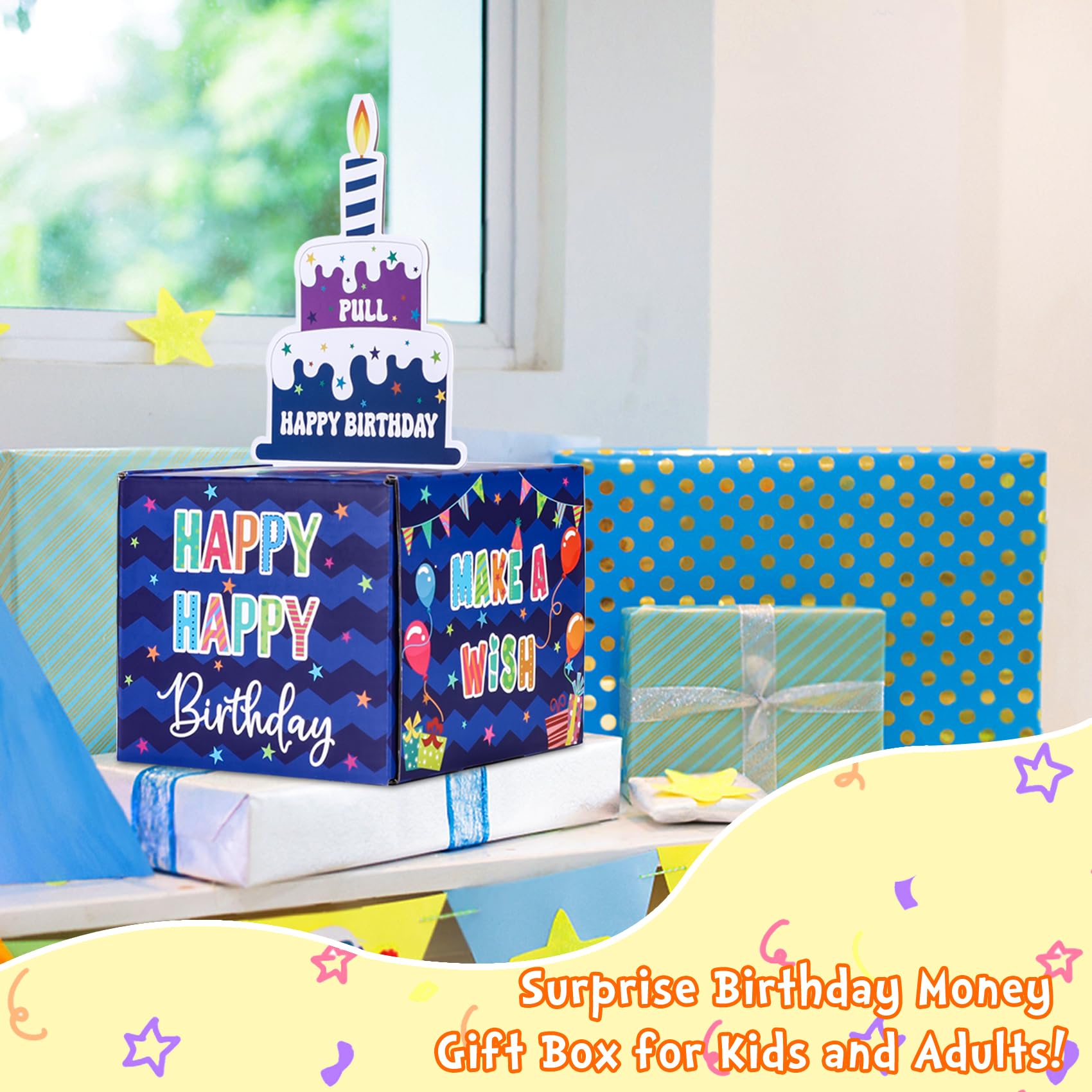 Snapklik.com : Meiidoshine Birthday Money Box For Cash Gift Pull ...
