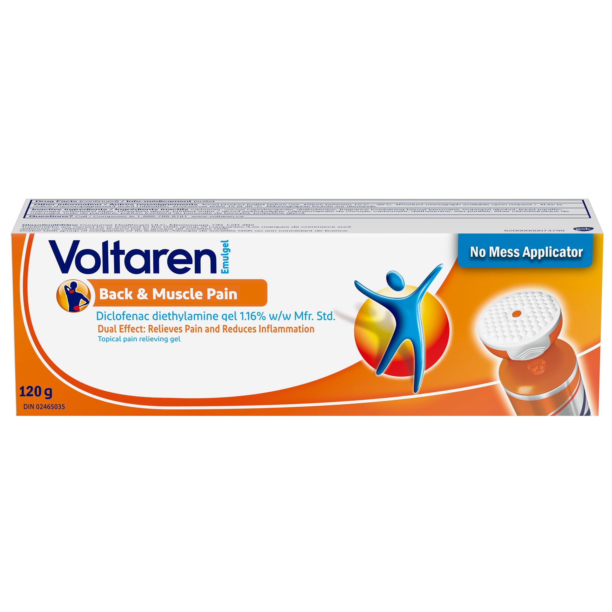 Voltaren Pain Relief Gel for Back, Joint & Muscle Pain, No Mess Cooling ...