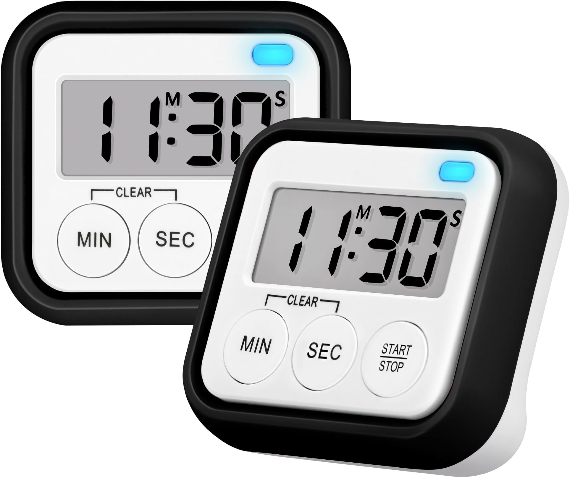 Amazon.com: 2 Pack Digital Kitchen Timer Big LCD Screen Loud Alarm ...