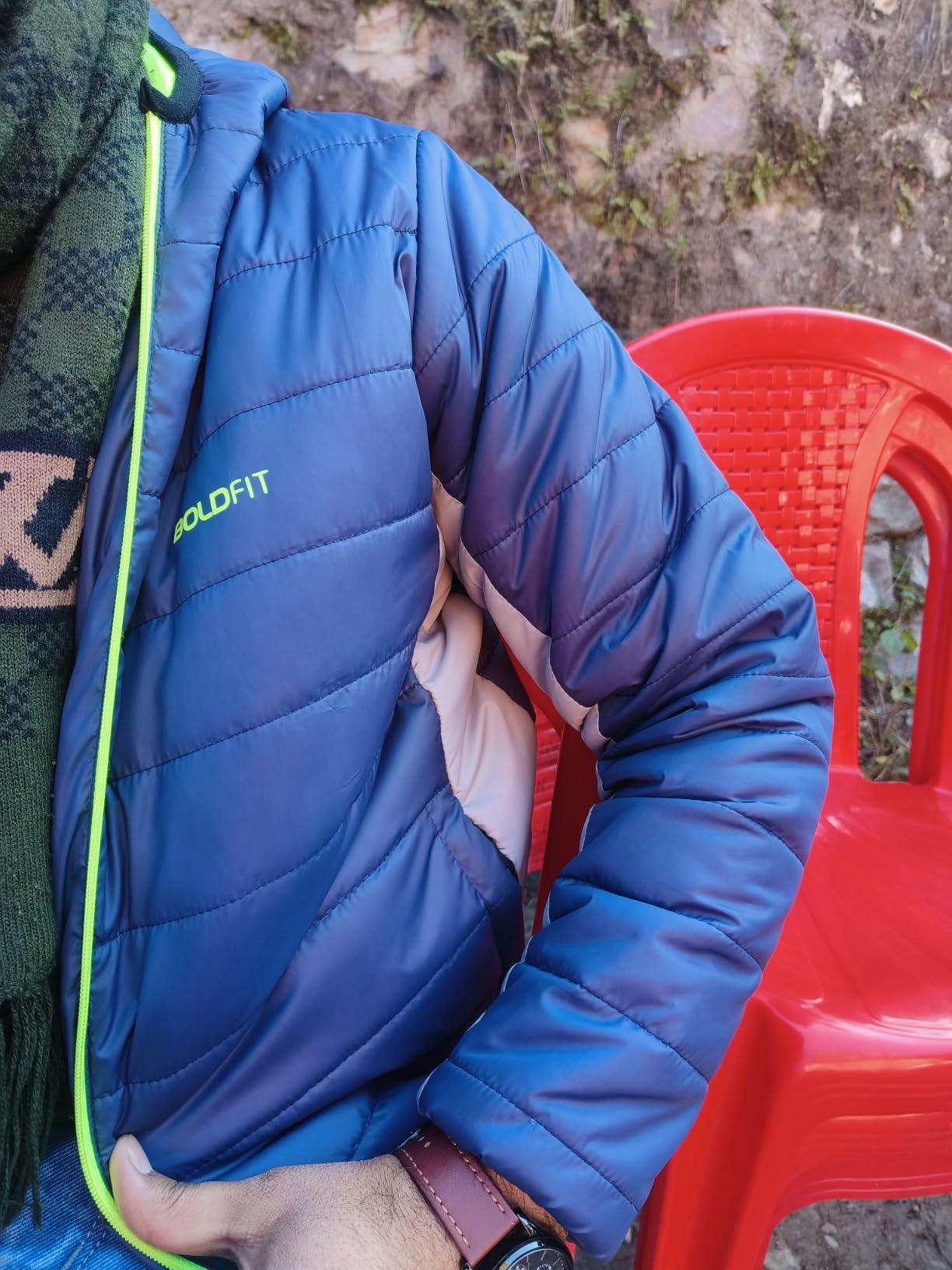 Buy Boldfit Men's Quilted Polyester Standard Length Jacket Monsoon ...