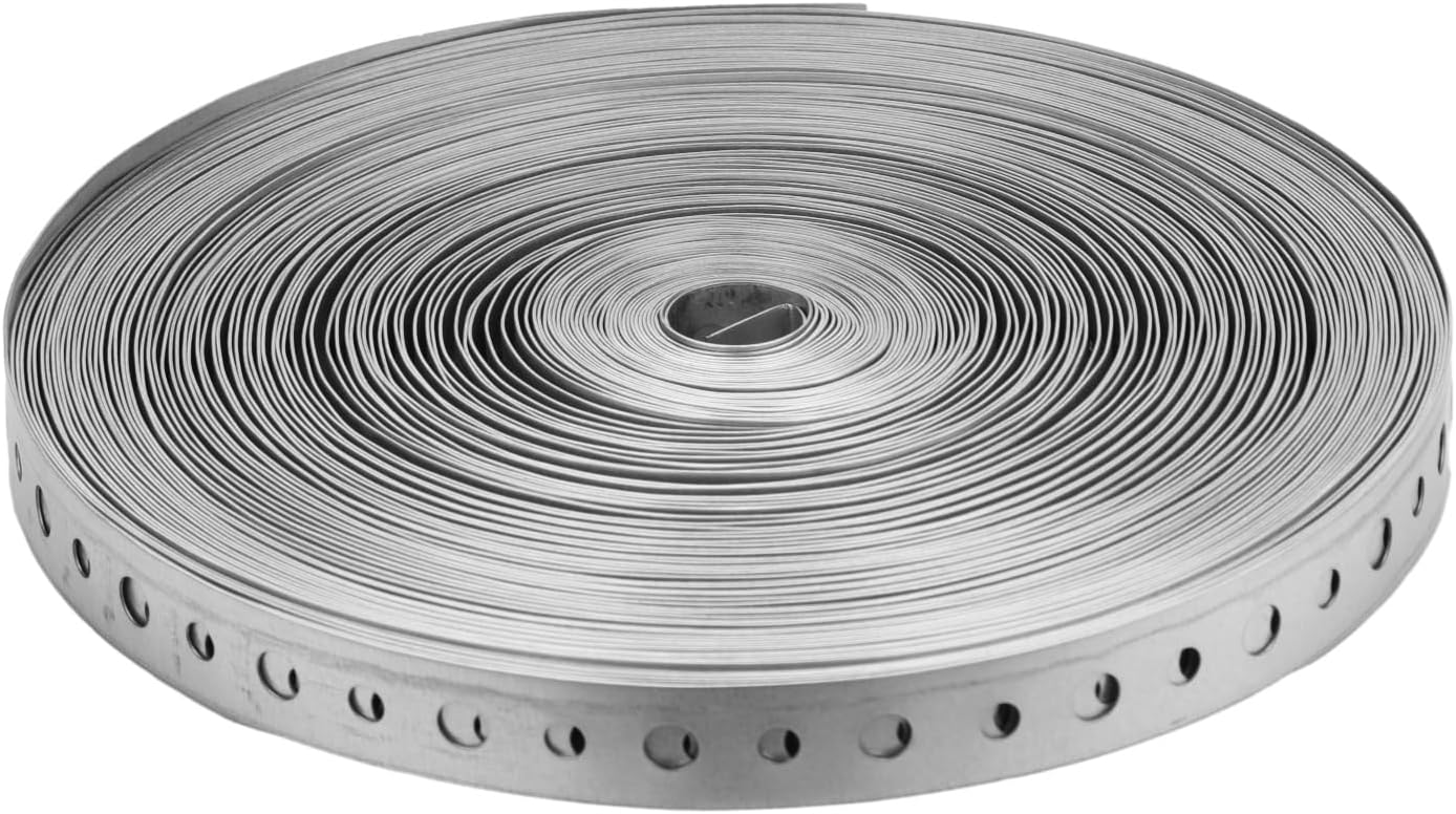 Metal Strapping with Holes, 0.7 inch x 100 feet 24 Gauges Galvanized ...