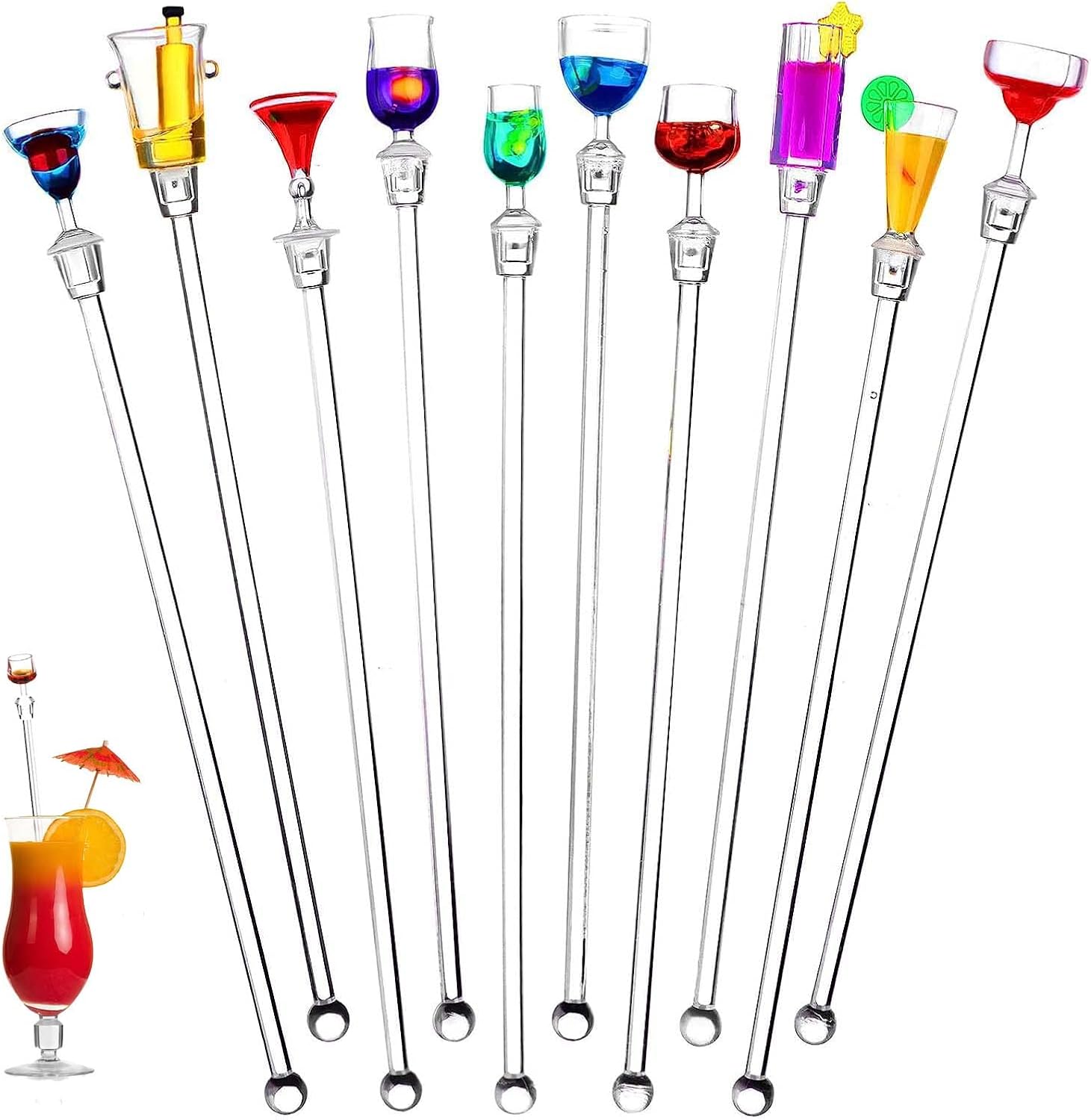 Amazon.com | Cocktail Swizzle Stirrer Sticks, Airlxf Pack of 10 ...