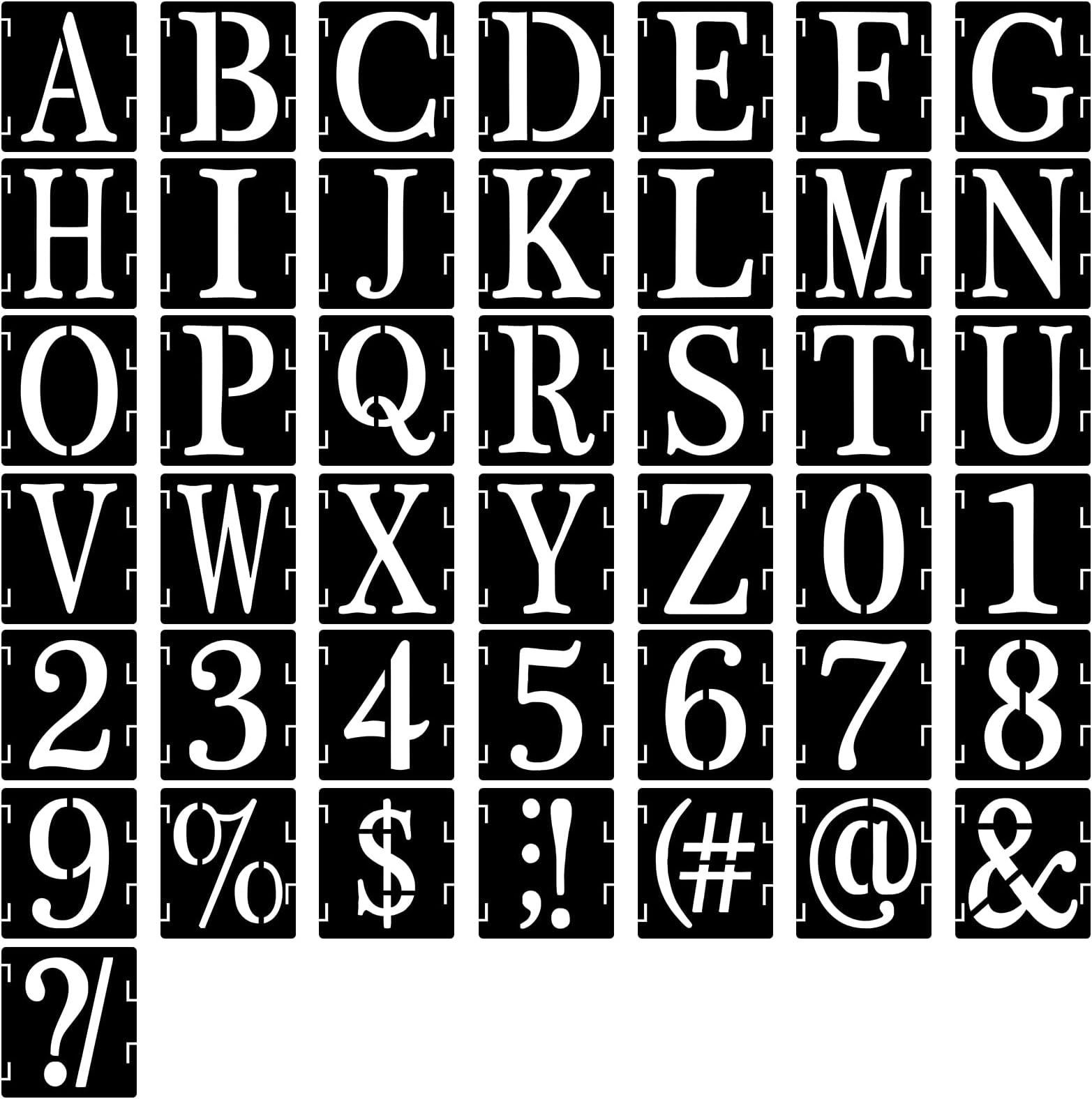 Amazon.com : 4 Inch Letter Stencils Symbol Numbers Craft Stencils, 42 ...