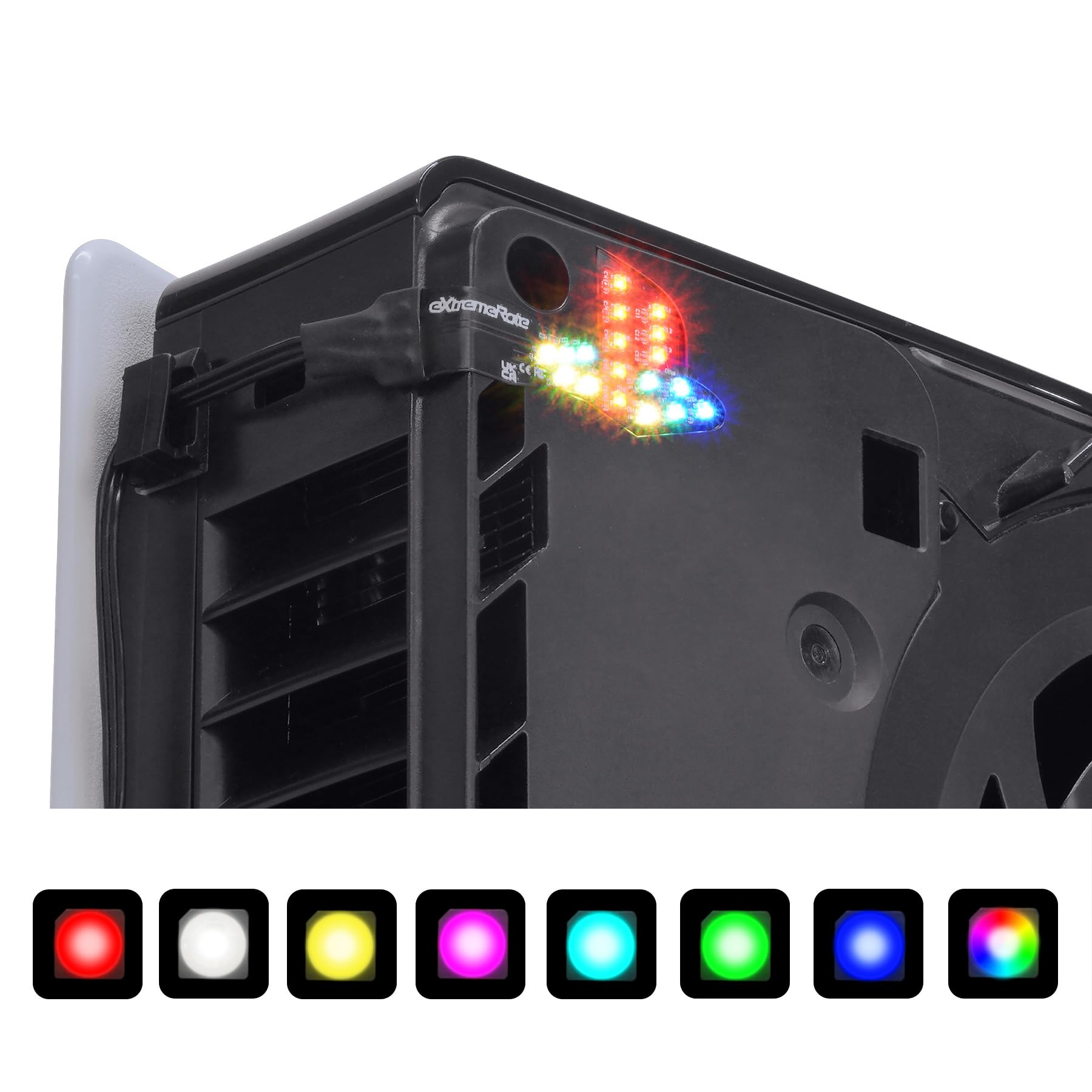 Snapklik.com : eXtremeRate 7 Colors 40 Effects RGB Rainbow Logo LED Kit ...