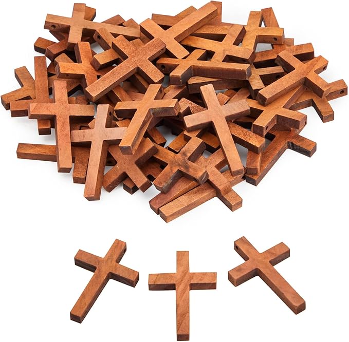 Amazon.com: 50 Pack Bulk Small Cross Set for Crafts, Wooden Cross ...