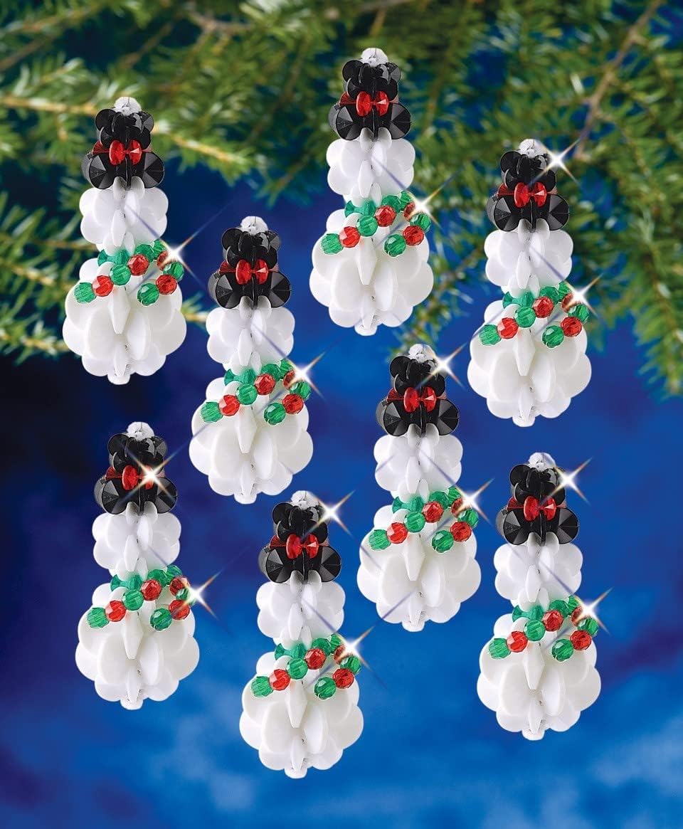 Amazon.com: The Beadery Holiday Beaded Ornament Kit-Sunburst Snowman ...