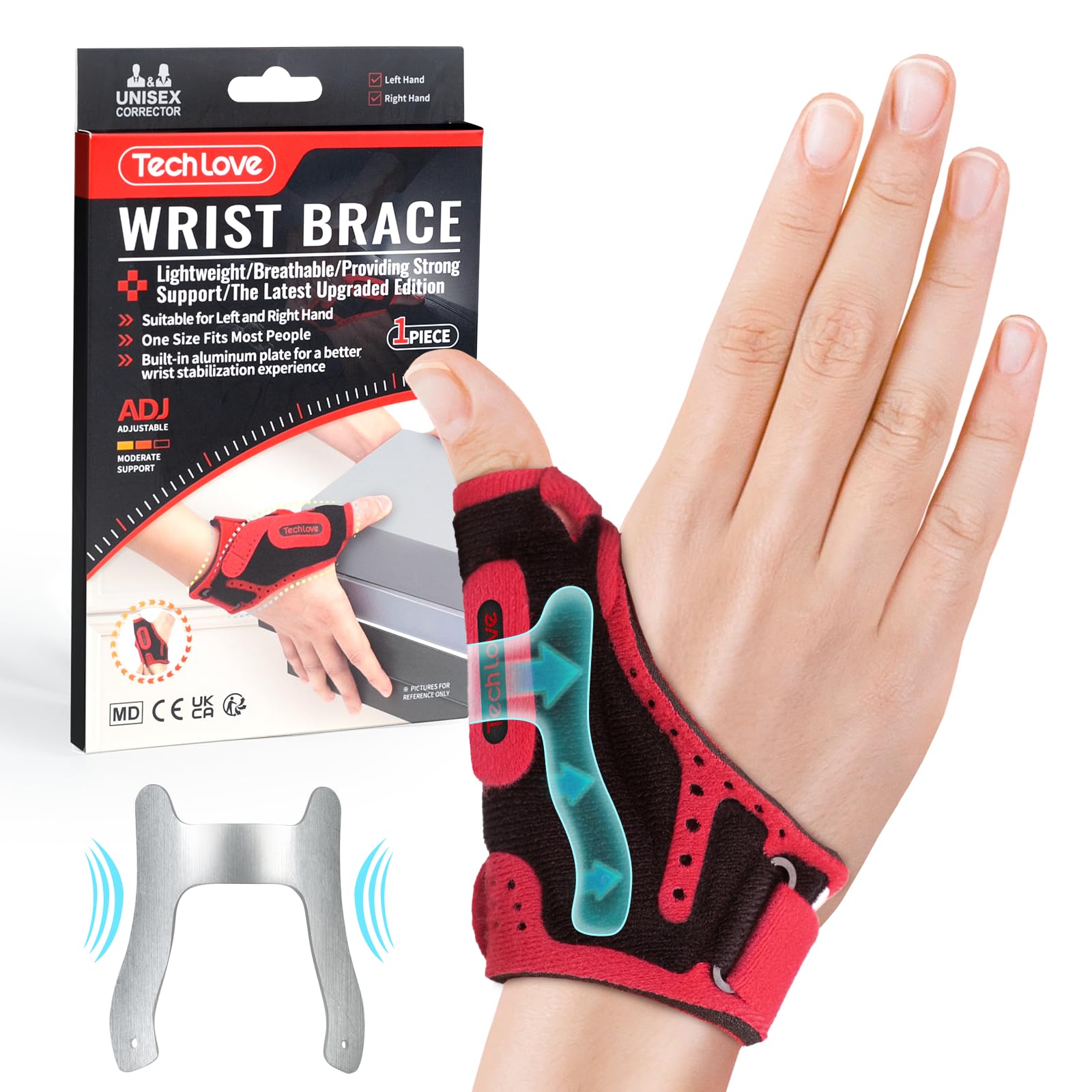 Buy Tech Love Thumb Brace, Wrist and Thumb Support, Thumb Brace Right ...