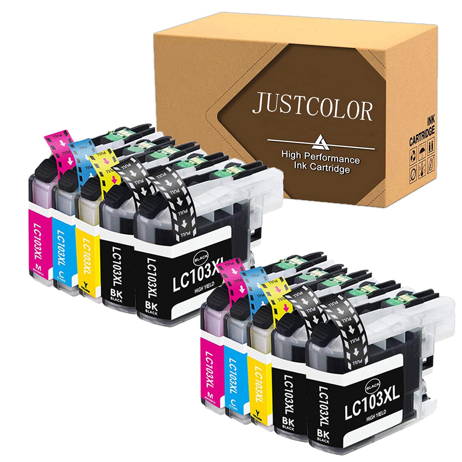 JUSTCOLOR Compatible Ink Cartridge Replacement for Brother LC103XL ...