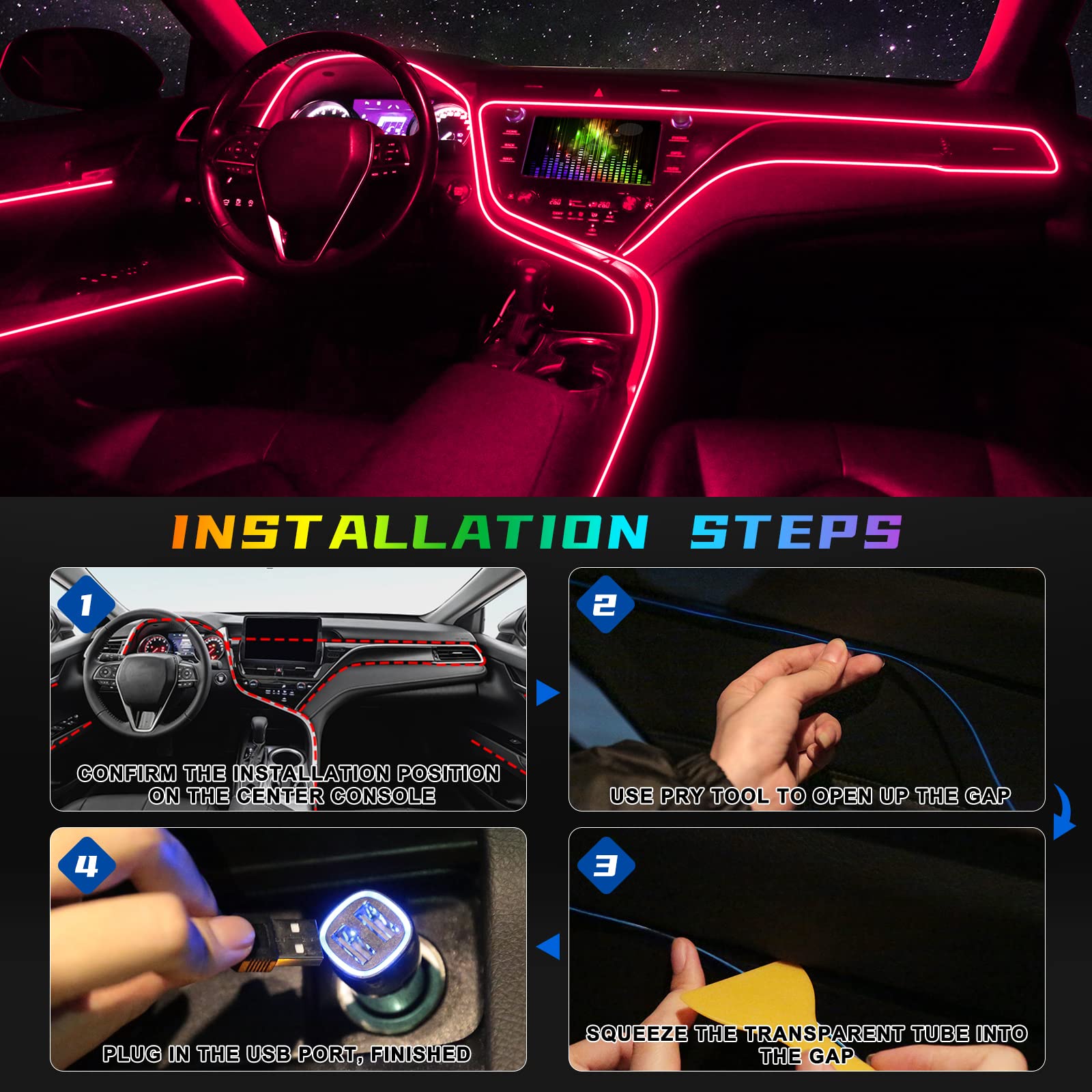 El Wire Car Interior Installation