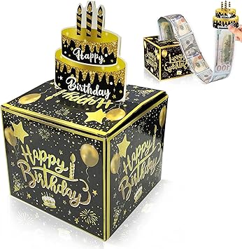 Happy Birthday Money Gift Box Money Roll Gift Box Birthday Money Box ...