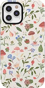 Amazon.com: Casely iPhone 12/12 Pro Case | Garden Party | Mushroom Floral | Bold Protective ...