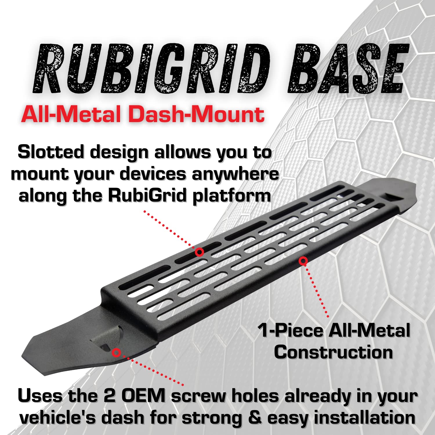 RubiGrid Dash Mount Platform Phone Holder for Wrangler JL + Gladiator ...