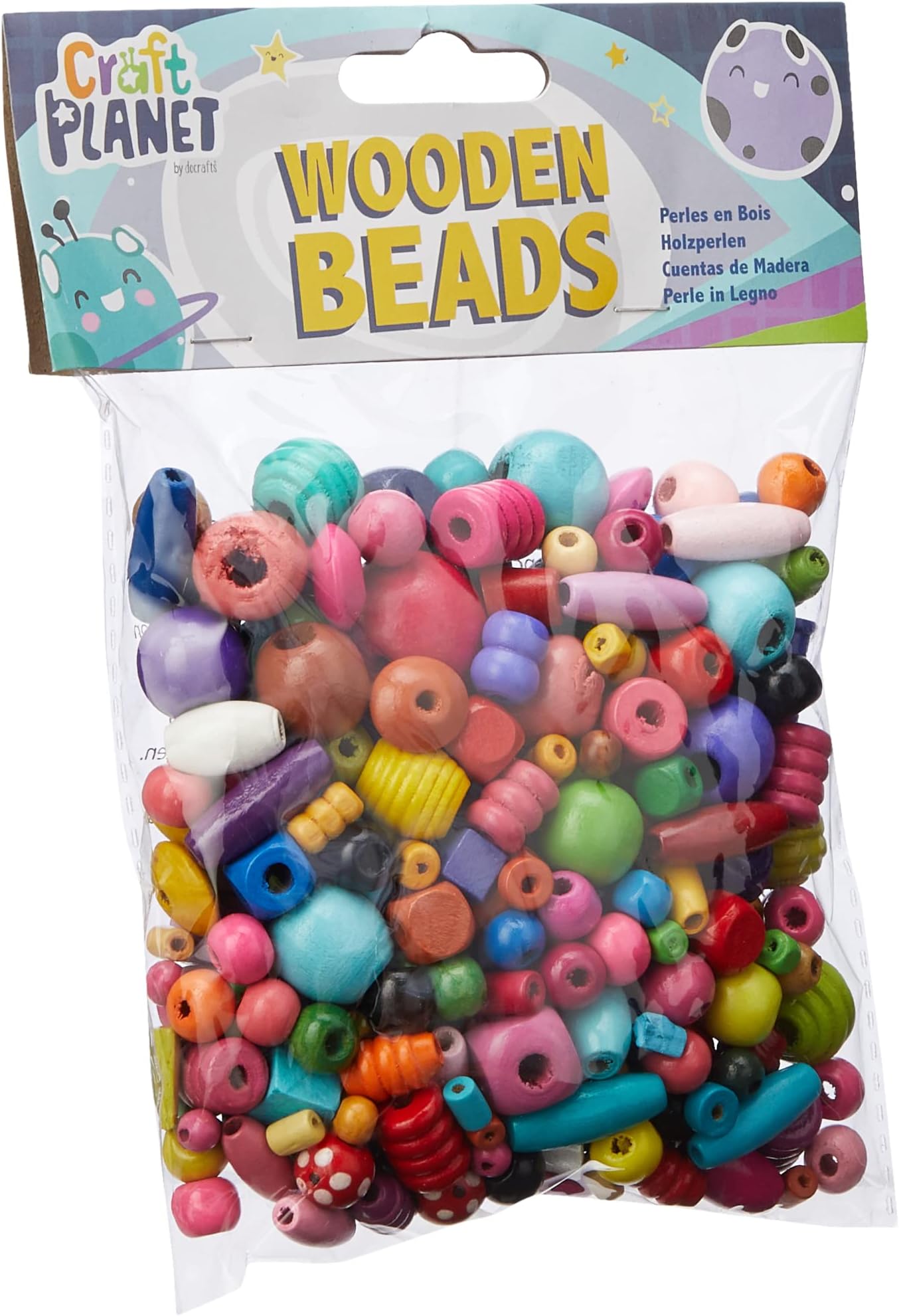 KVBUCC 1000 Colorful Beads with 1 Gauze Bag, Wooden Beads for Threading ...