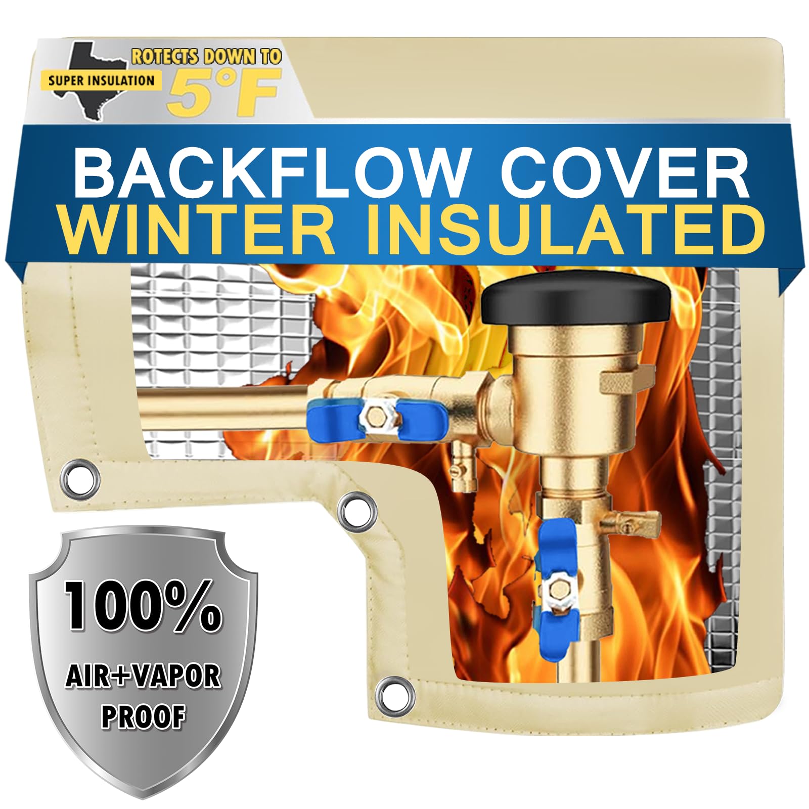 Amazon.com: Backflow Preventer Insulation Cover (5°F), POROLIR 12"X13 ...