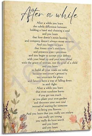 Amazon.com: After A While Poem Poster Prints Inspirational Poetry Love ...