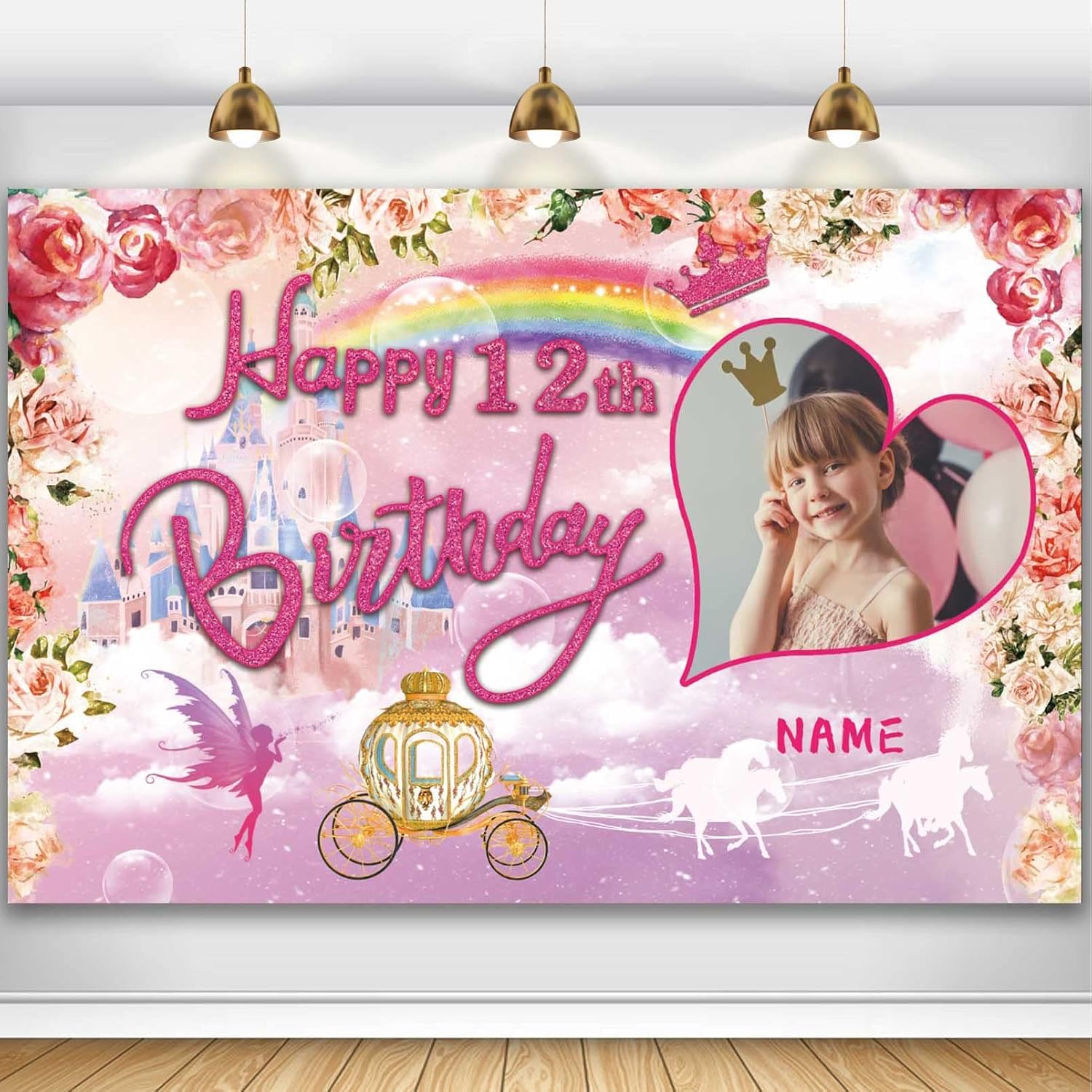 Amazon.com: Custom Princess Theme 12th Birthday Party Decorations ...