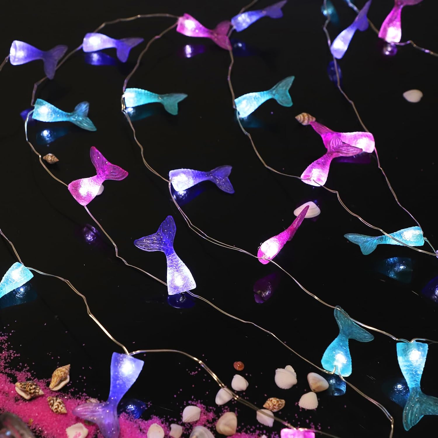 Amazon.com: GORGE MOMENT Mermaid Tail String Lights with Remote ...