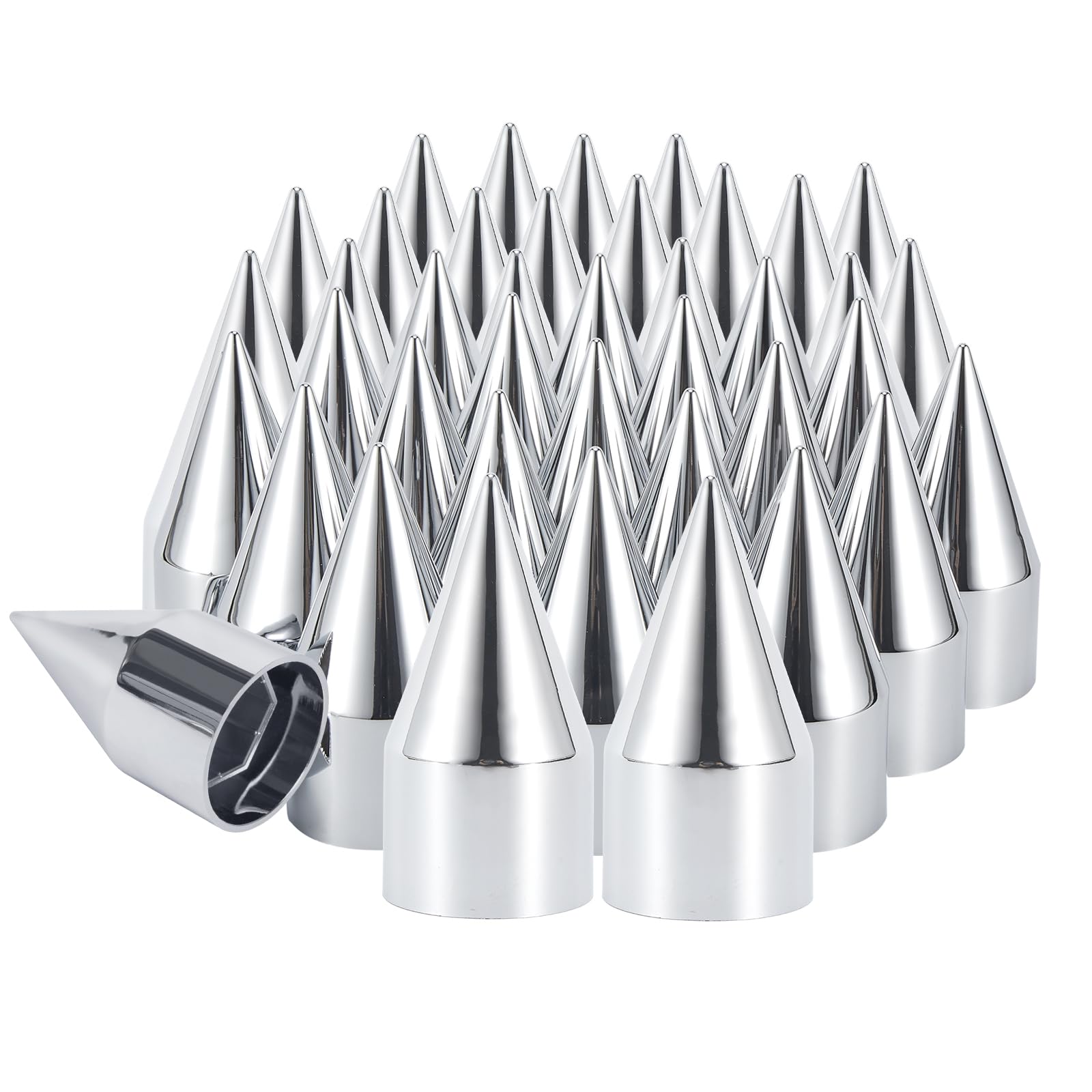 Snapklik.com : 33mm X 4 1/4" Lug Nuts Covers Push-on Chrome ABS Plastic ...