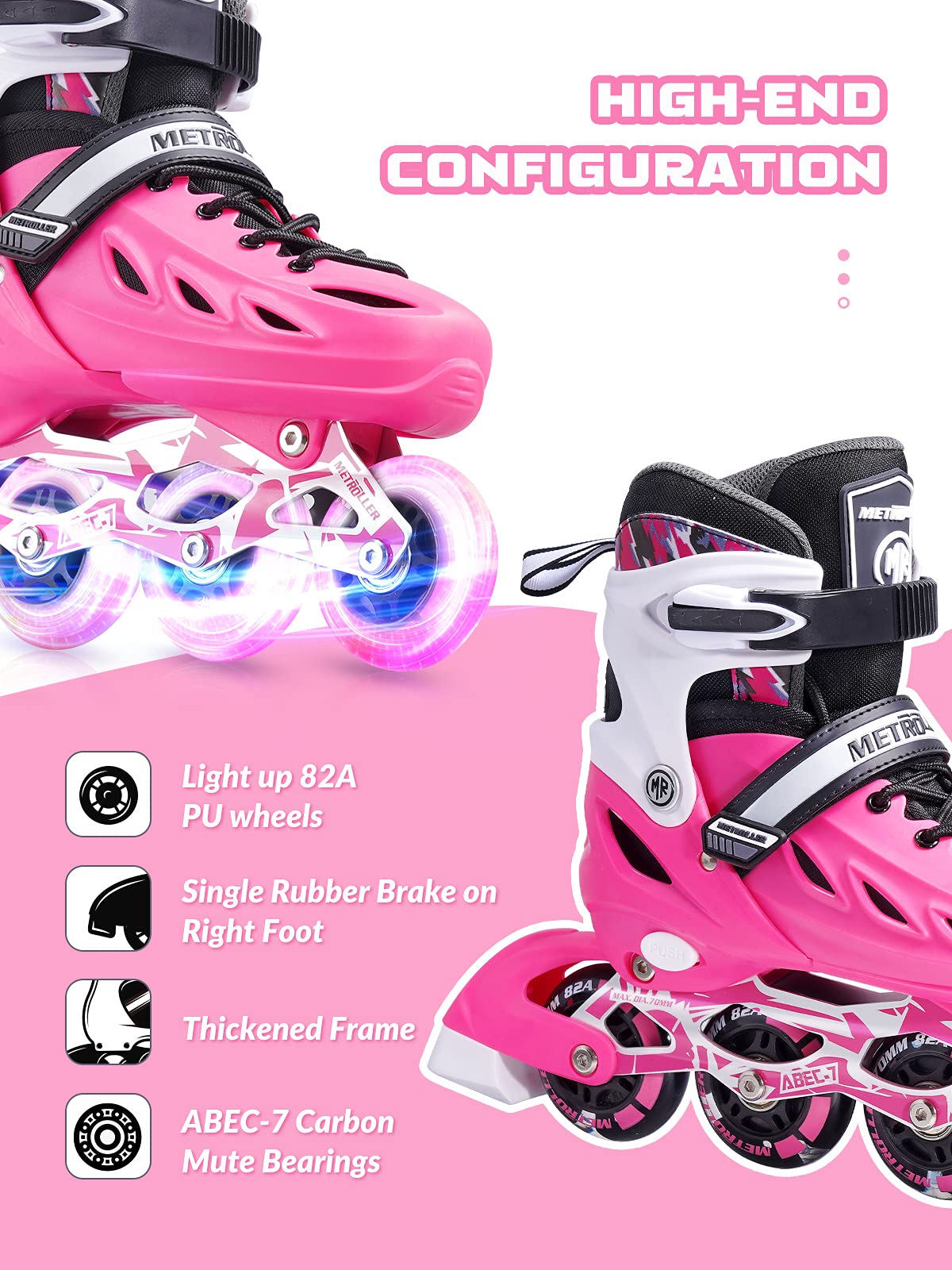 Snapklik.com : METROLLER Inline Skates For Girls And Boys, Women, Men 4 ...