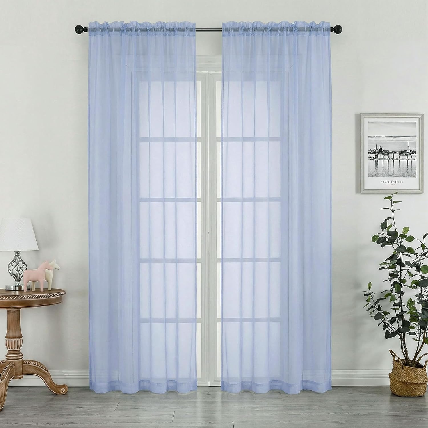 Amazon.com: OWENIE Sheer Curtains 84 inches Long 2 Panels Set for ...