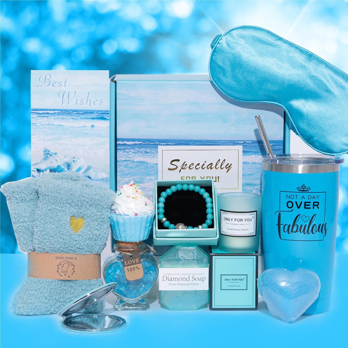 Amazon.com : DINBER Wellness Box 12pc Self Care Spa Gift Basket for ...