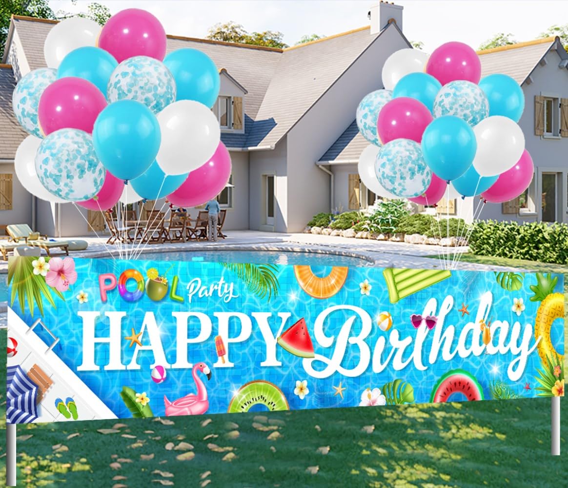 Pool Party Decorations For Adults Pool Party Banner Decorations