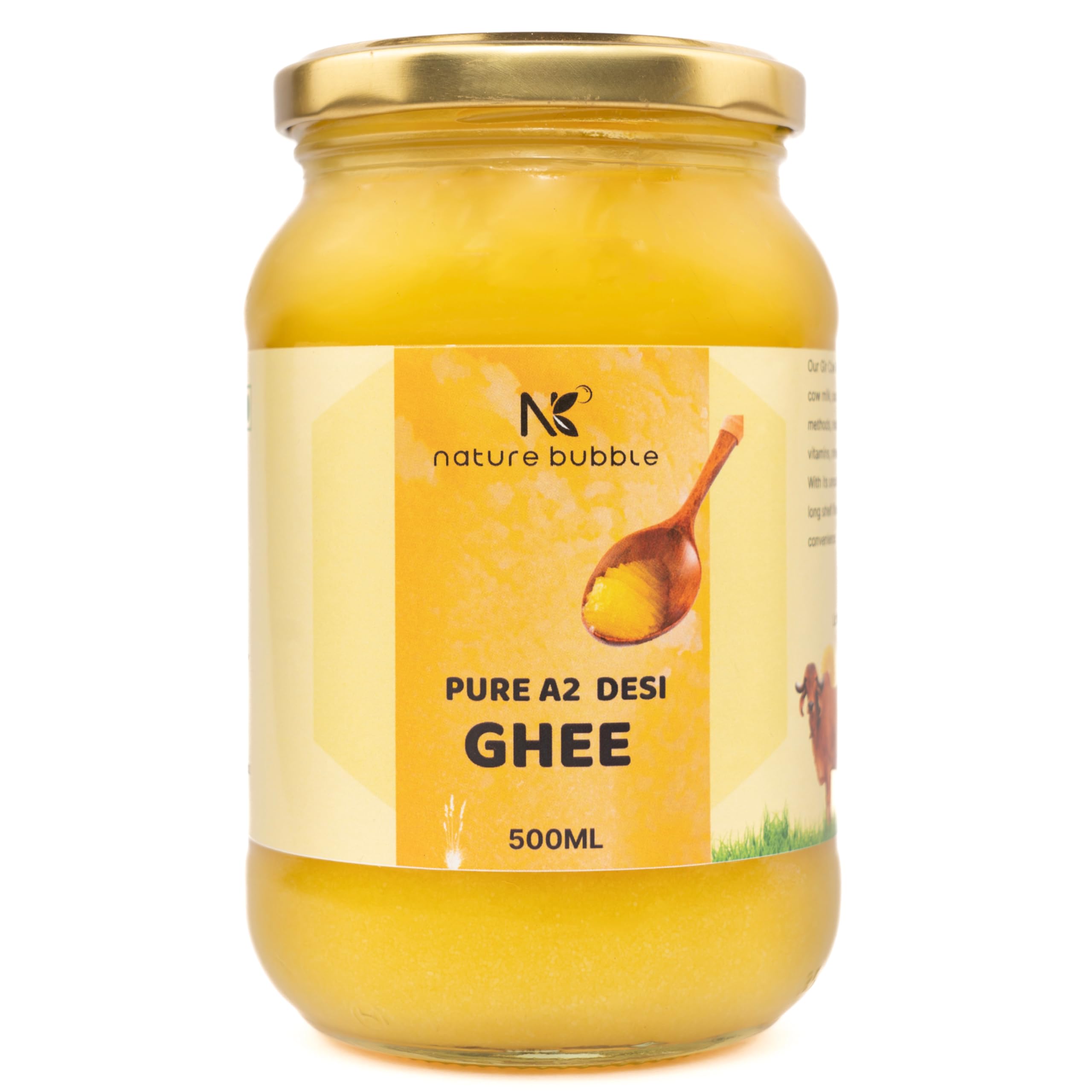 Nature Bubble Premium A2 Desi Cow Ghee 500ml | Bilona Method | Curd ...