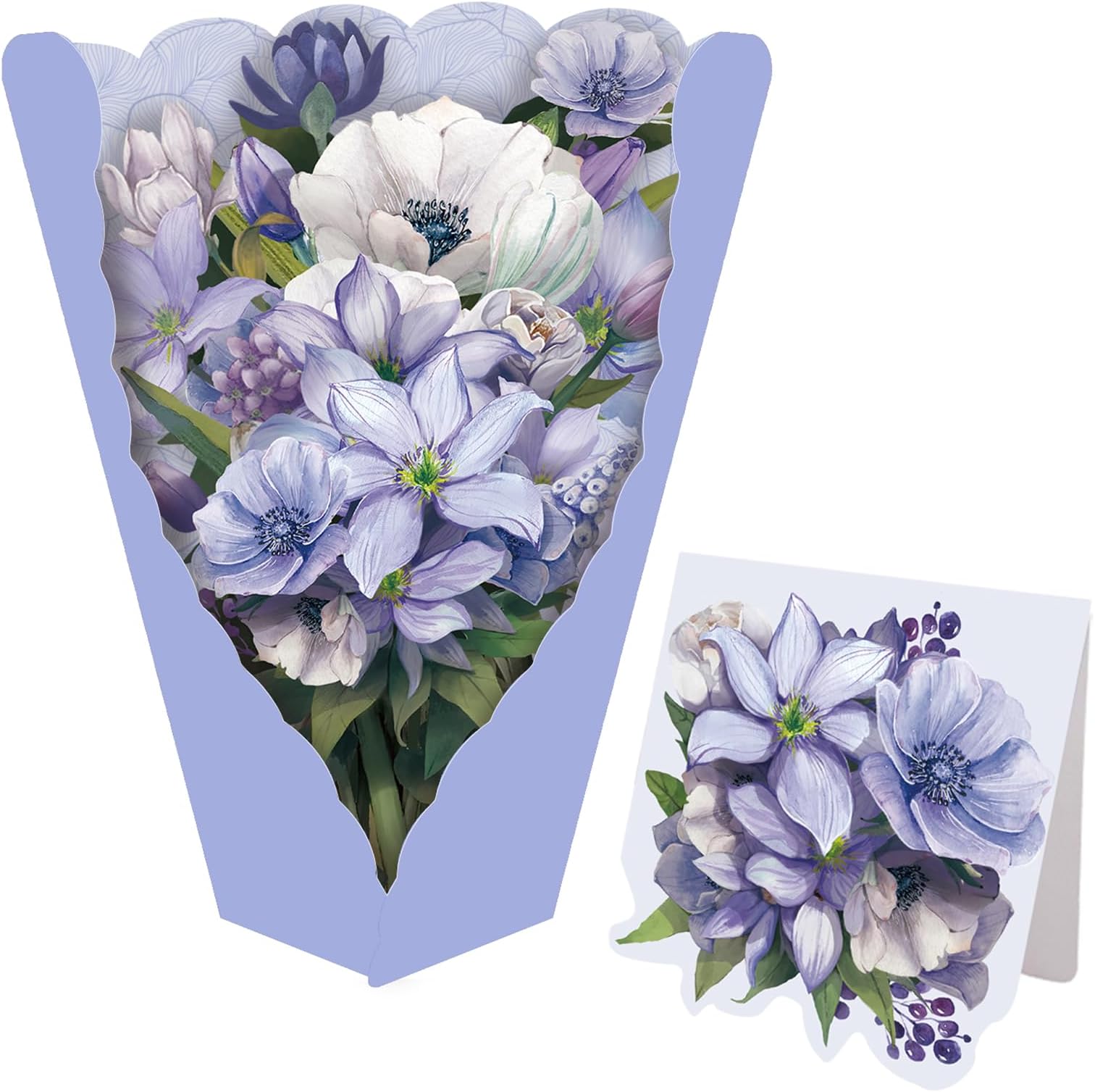 Amazon.com : Gcardist Pop Up Cards,Light Purple Bouquet Greeting Cards ...