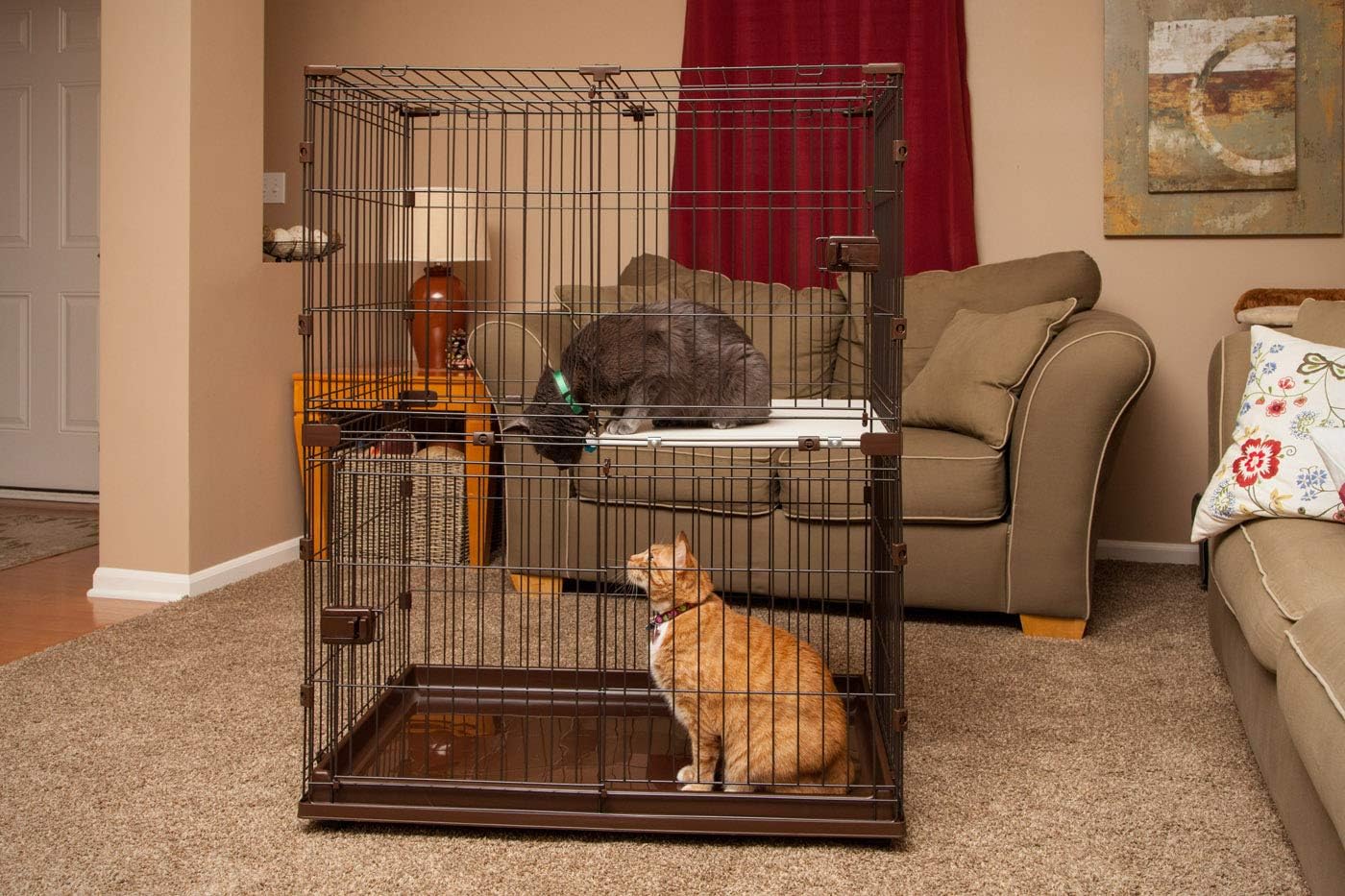 Amazon.com: IRIS USA, Inc. 2-Tier Small Animal Wire Cage, brown (586300 ...