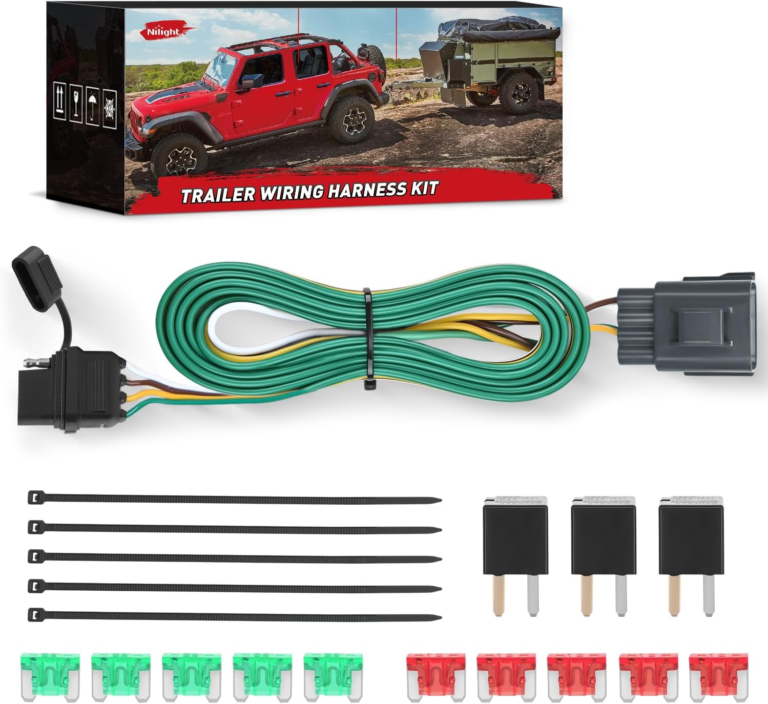 Amazon.com: CURT 56488 Vehicle-Side Custom 4-Pin Trailer Wiring Harness ...
