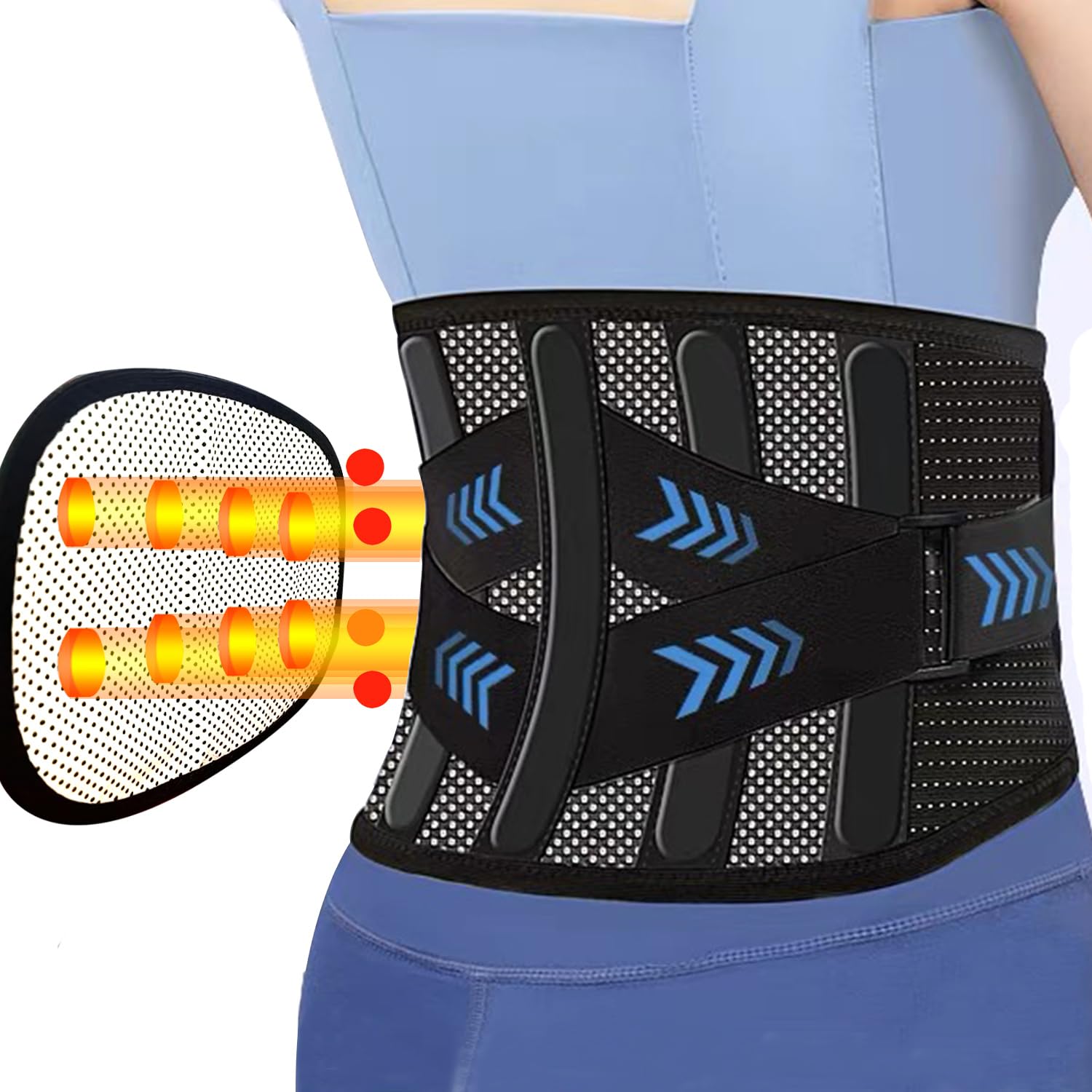 ANAMPION Lumbar Belts with 5 Metal Supports, Lightweight and Breathable ...