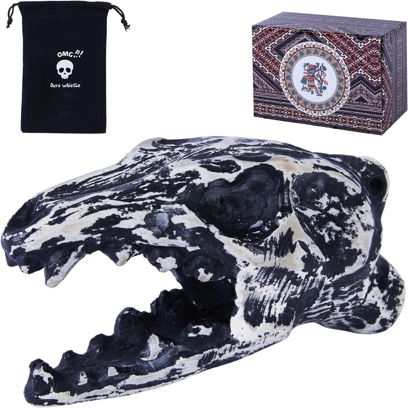 Amazon.com: “The Jackal” Canine Skull Loudest Aztec Death Whistle ...