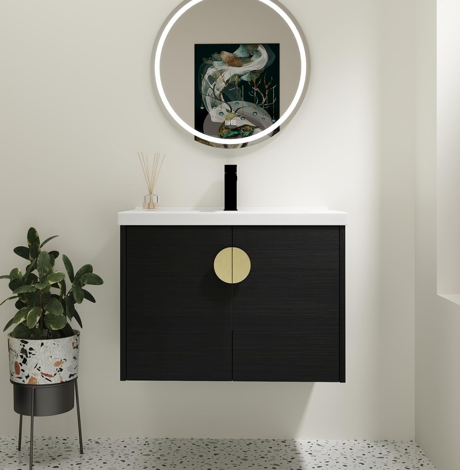 SSLine 28'' Wall Mount Bathroom Vanity Sink Set,Wall Mounting Small ...