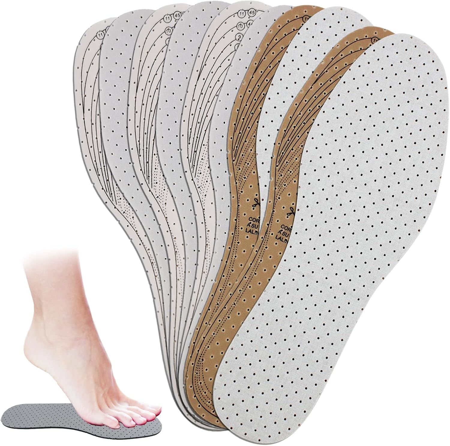 Amazon.com: 5 Pairs Unisex Breathable Cushioning Shoe Insoles Thin Shoe ...