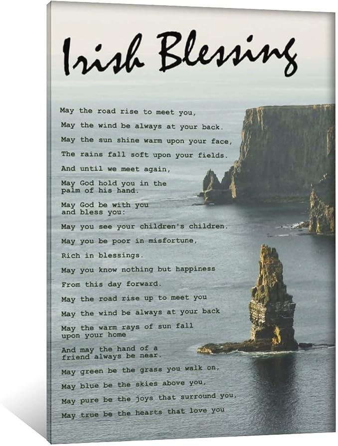Amazon.com: Irish Blessing Poem - Irish Coast And Cliffs - Poster Art ...