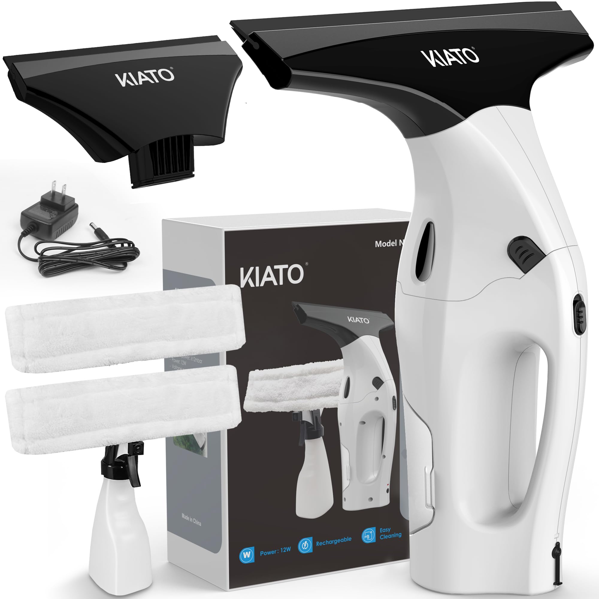 Amazon.com: Kiato Window Vacuum, Window Vacuum Squeegee, Rechargeable ...