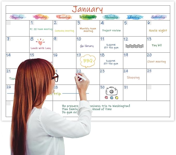 Amazon.com: Large Dry Erase Calendar - Undated 1 Month Calendar ...