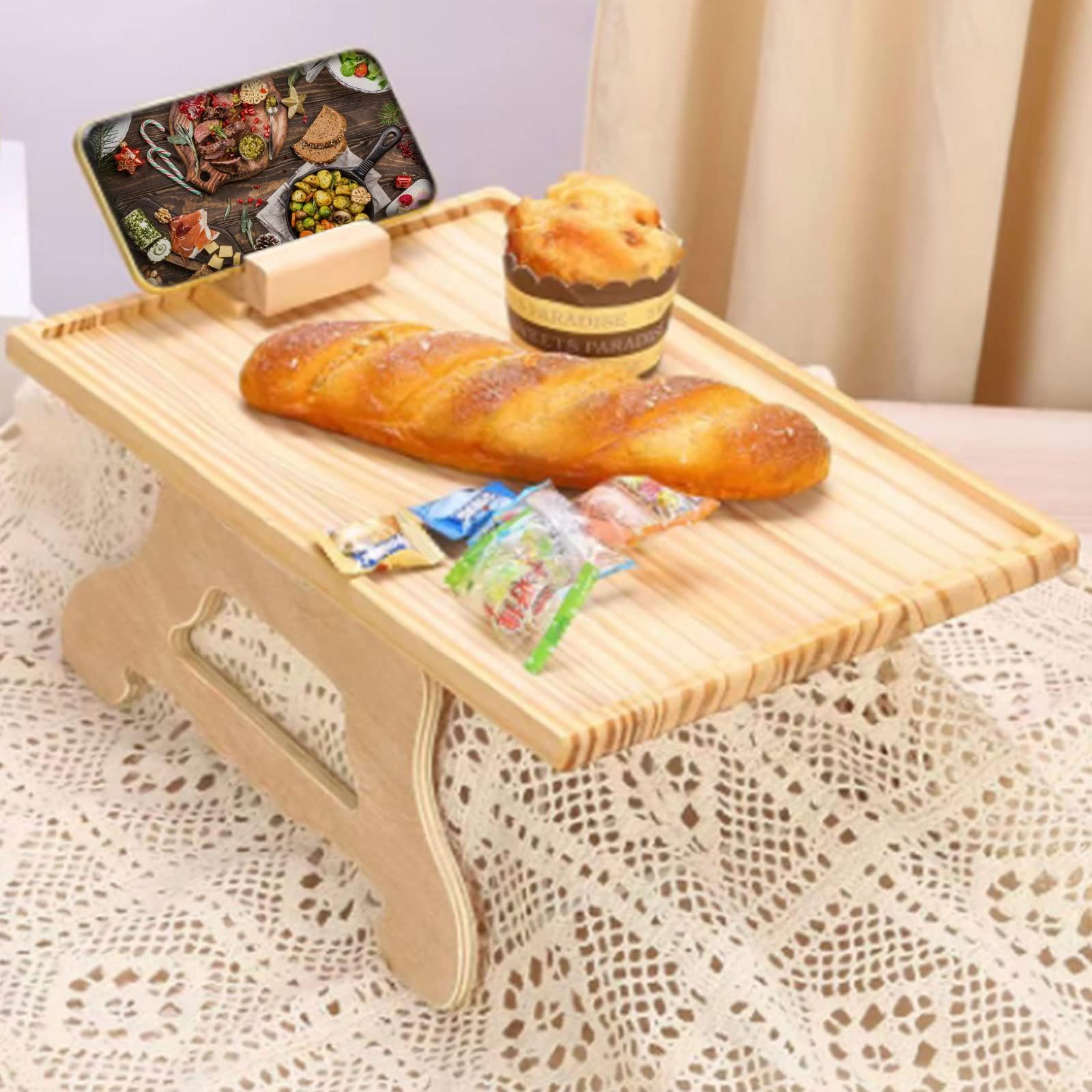 Honeypot Bamboo Sofa Arm Tray, Sofa Arm Clip Table featuring Bamboo ...