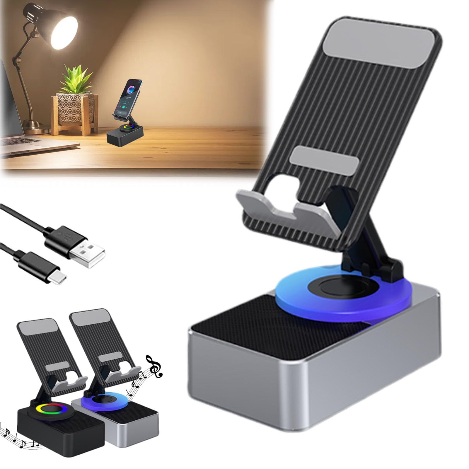Bluetooth Audio Power Bank Bracket, 360 Rotation Bluetooth Audio Power ...