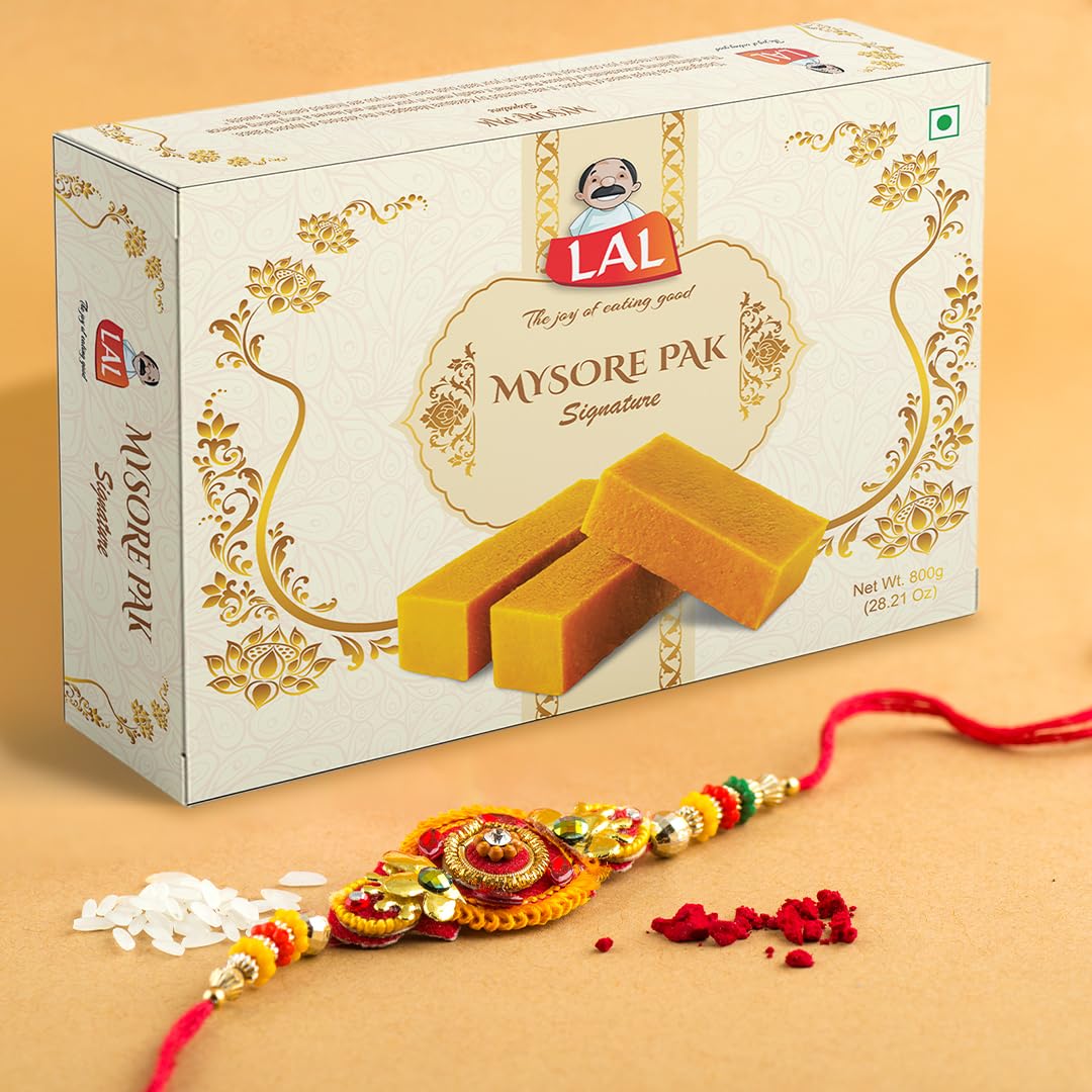Buy Lal Sweets Mysore Pak Signature X 1 Pack (Rakhi Included)|| Made ...