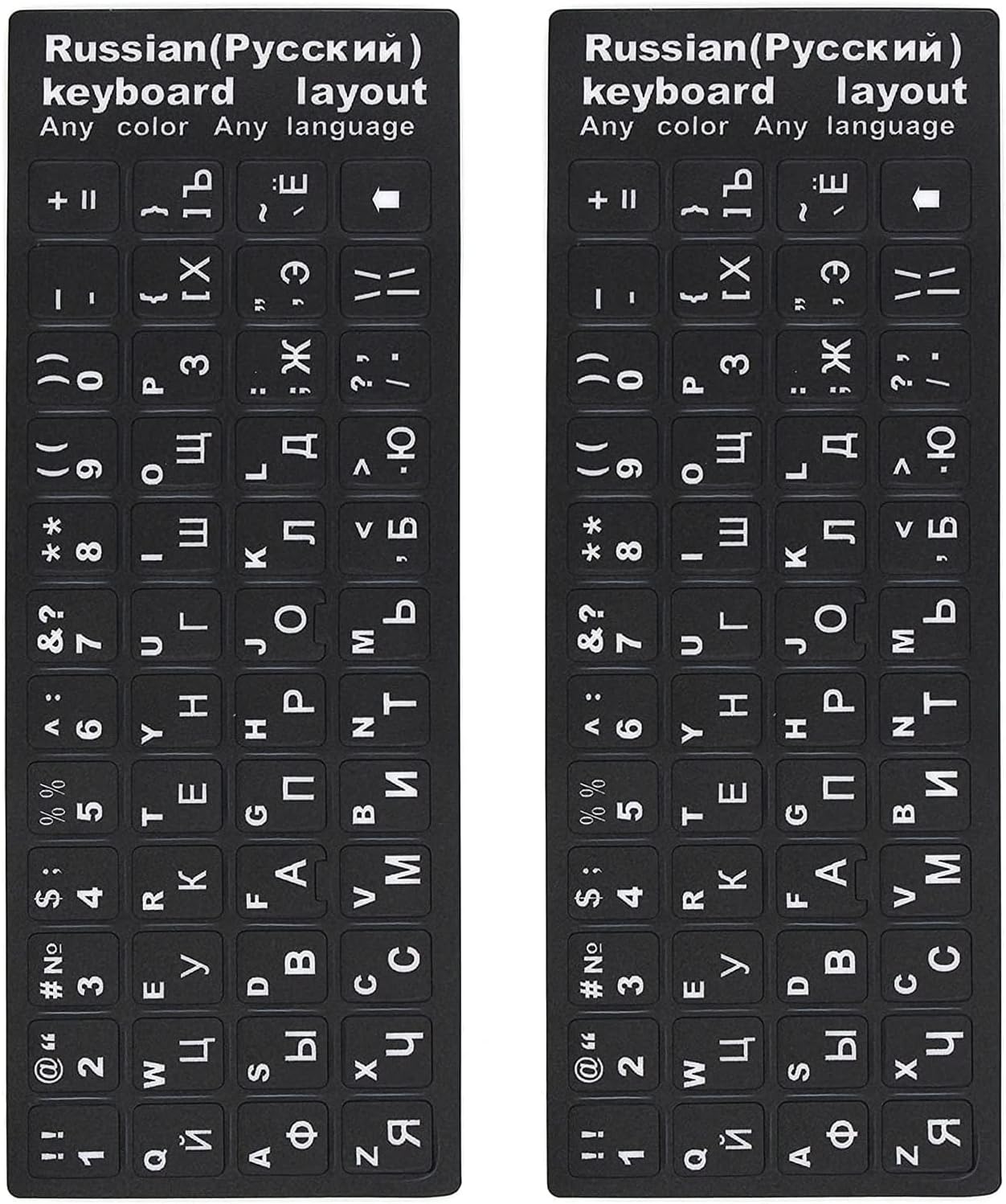 Amazon.com: 2PCS Russian Keyboard Stickers, Russian-English Keyboard ...