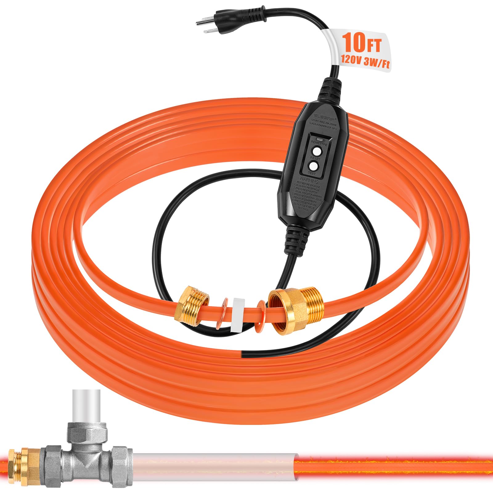Relaxweex 10 Ft In Pipe Heating Cable Prevents Pipe from Freezing ...