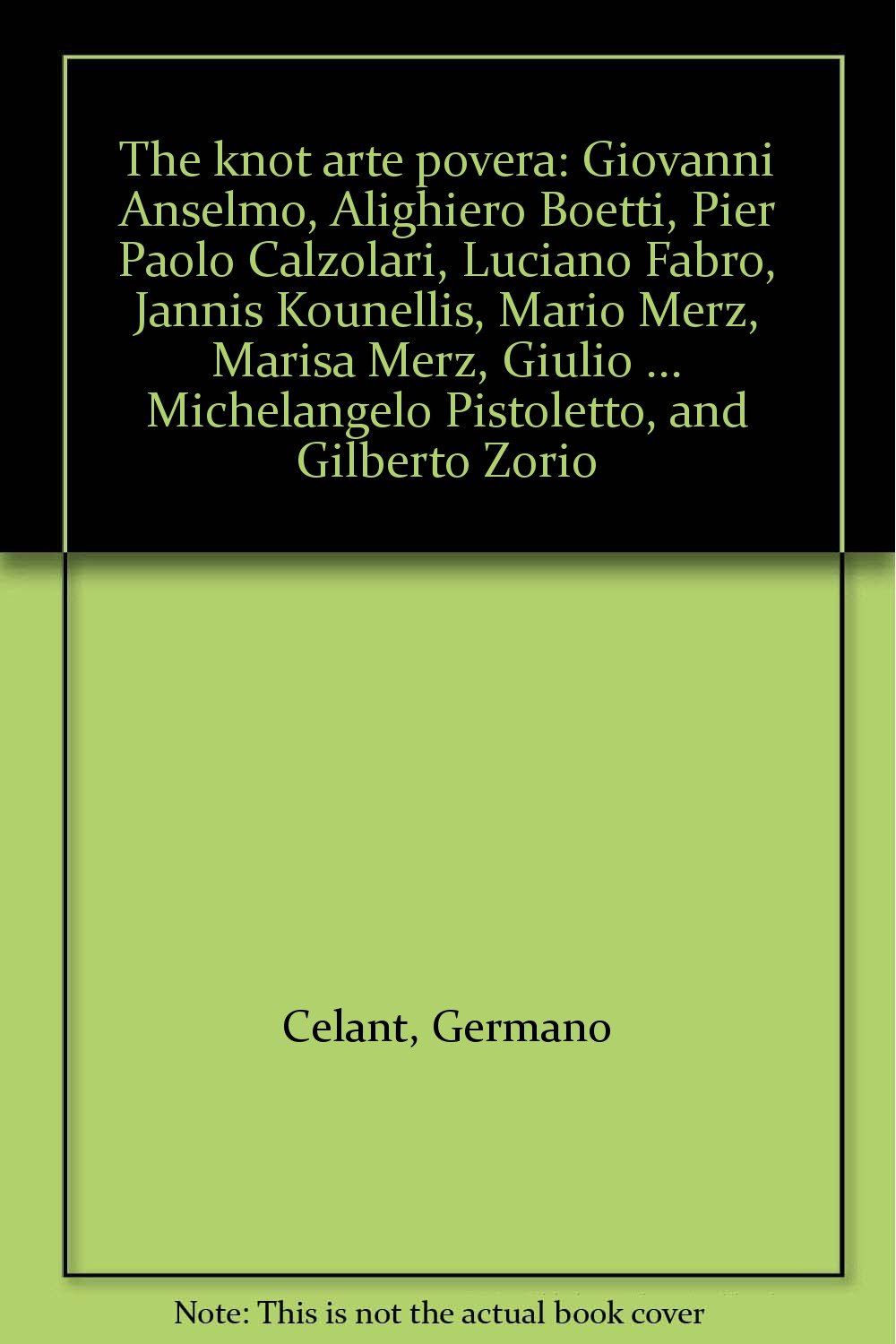 Buy The knot arte povera: Giovanni Anselmo, Alighiero Boetti, Pier ...
