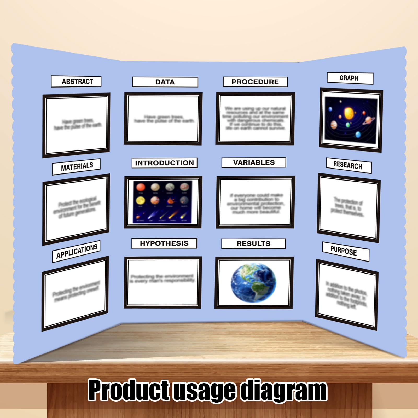 Paterr Trifold Poster Board with Storage Bag 72 x 36 Inch Foldable 3 ...